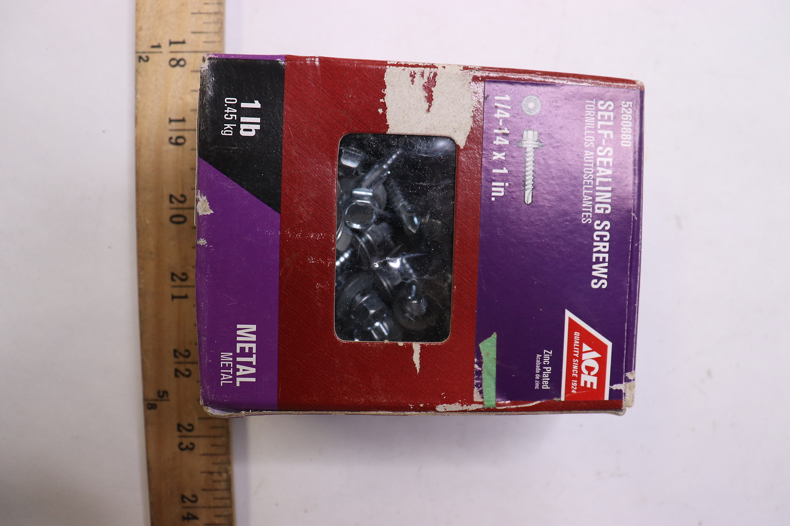 Case of 25 packs 1/4-14 Sizes Hex Steel Self-Sealing Hex W (1 lb per ...