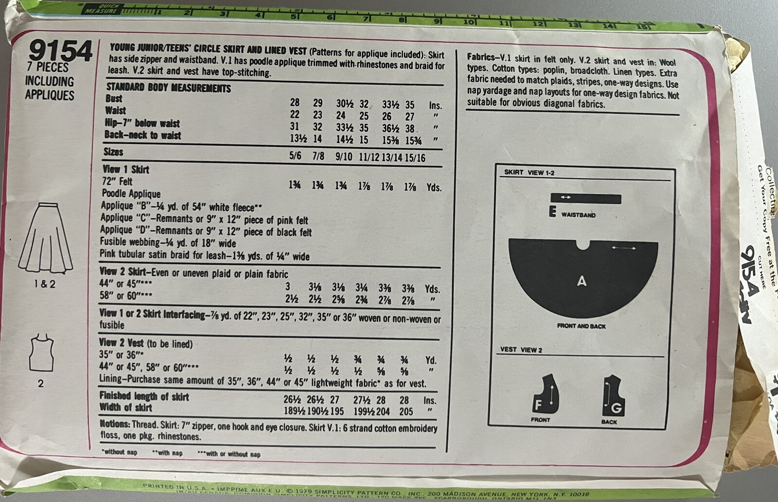 Circle Skirt Pattern Chart