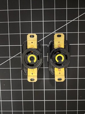 LOT OF ( 2 ) HUBBELL 30 AMP HBL2610 L5-30R TWIST-LOCK 30 AMP 125V ...