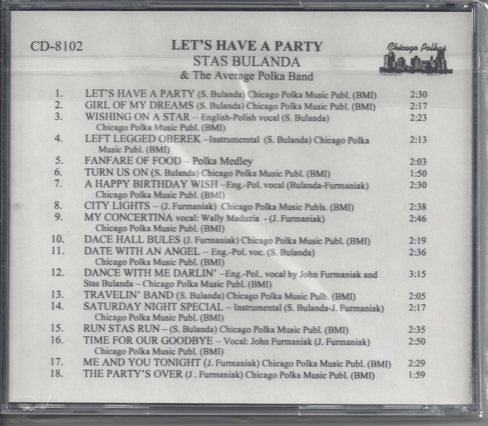 STAS BULANDA & THE AVERAGE POLKA BAND "Let's Have A Party" NEW SEALED ...
