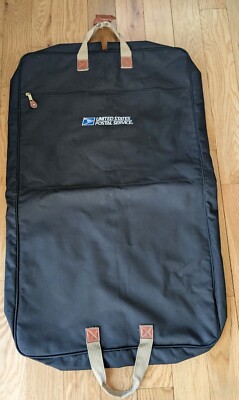 United States Postal Service USPS Black Garment Bag With Brown Leather ...