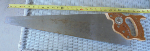 Vintage Warranted Superior 26" Blue Grass Hand Saw Carved Wood Handle ...