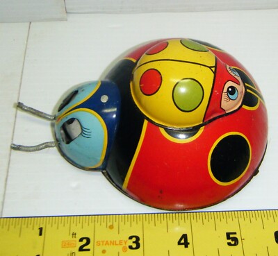 Vintage OK Brand Japan Wind-Up Tin Toy Double Lady Bug Moving Eyes | eBay