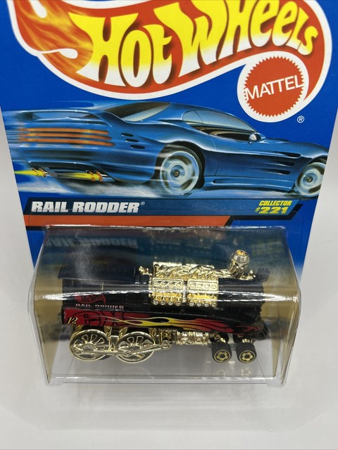 Hot Wheels 2000 Collector #221 Rail Rodder Black Red Yellow Flames Gold ...