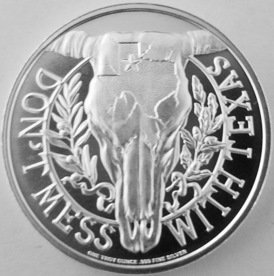 The Alamo 1 Troy oz.999 Silver Round,Don't Mess with Texas Series ...
