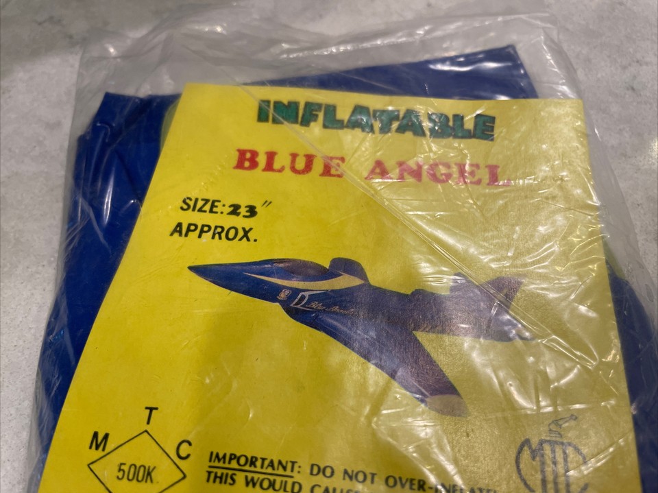 NEW Vintage NOS 23" Long Inflatable Plane U.S. Navy Blue Angel Fighter ...