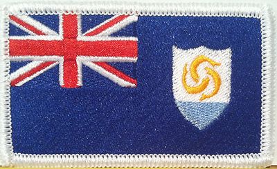 Anguilla Flag Embroidered Iron-On Patch Military Tactical Emblem White ...