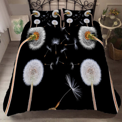 Loating Seeds Of Dandelion 3D Quilt Duvet Doona Cover Set Pillow case ...