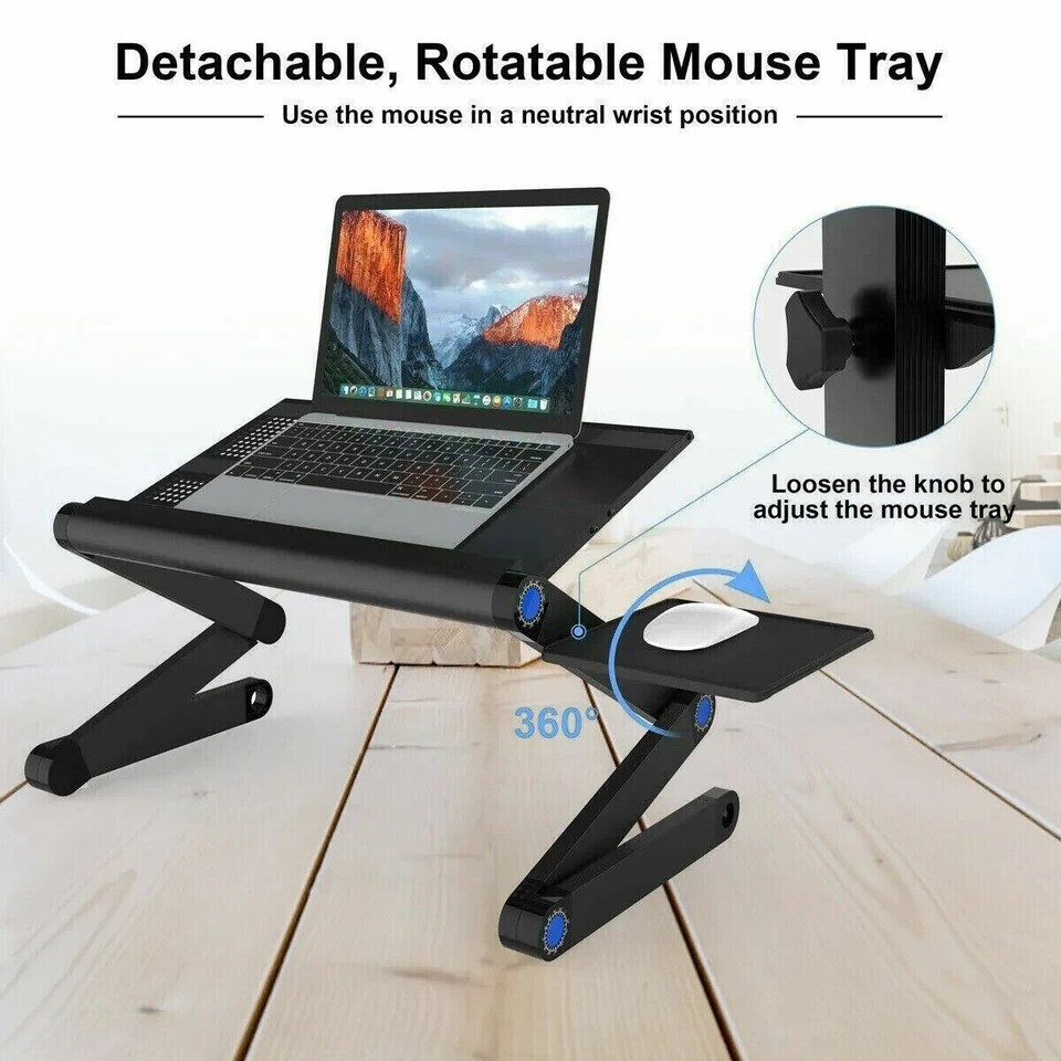 Folding Laptop Desk Table Bed Adjustable Portable Computer Stand Tray ...