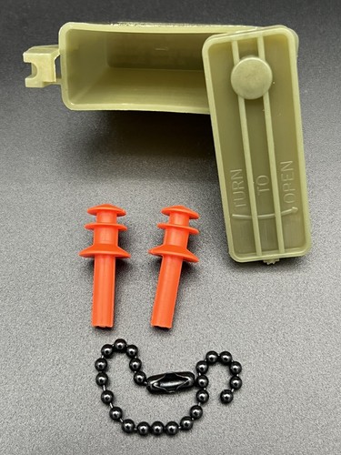 Military Issue Ear Plugs with Case & Chain - Army & Marine Corps Ear ...