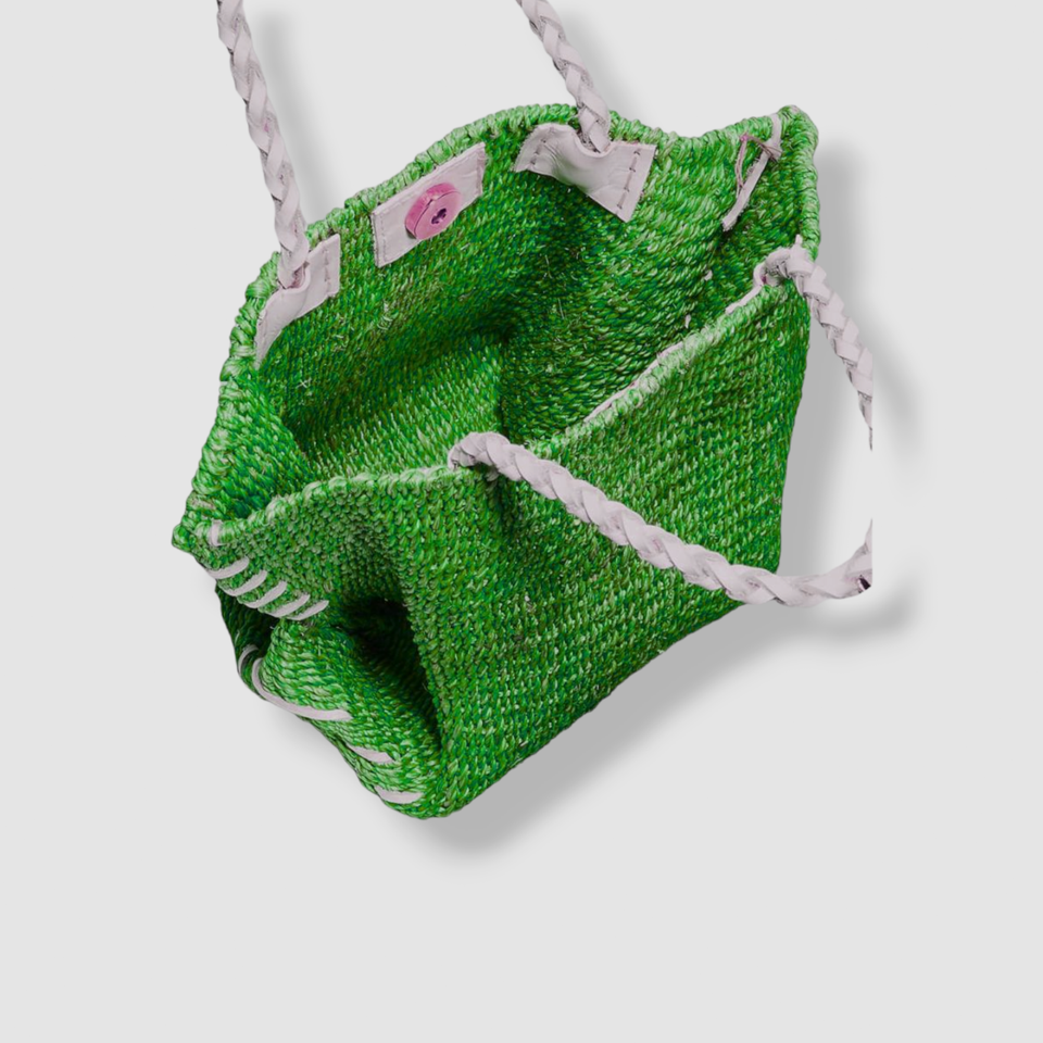$221 Aranaz Women Green Musa Mini Woven Abaca Braided Leather Purse ...