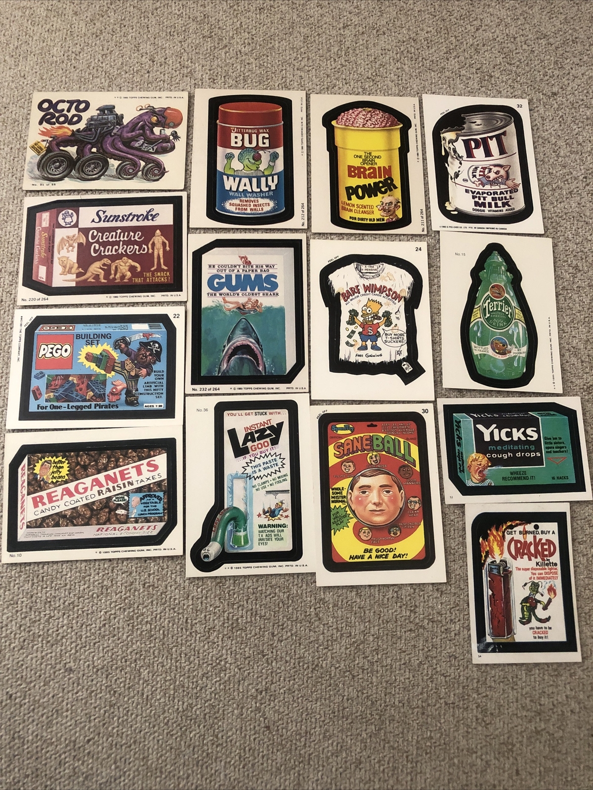 Lot Vintage 1980s * TOPPS Chewing Gum * WACKY PACKAGES STICKERS Cards ...