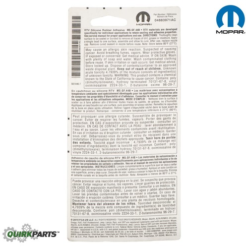 Genuine Mopar Engine RTV Adhesive Sealer 4883971AC for sale online ...