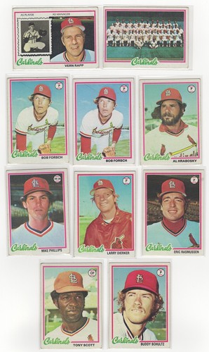 1978 Topps 10-Card Cardinals Lot w Hrabosky Forsch VINTAGE STAR VG-NM ...