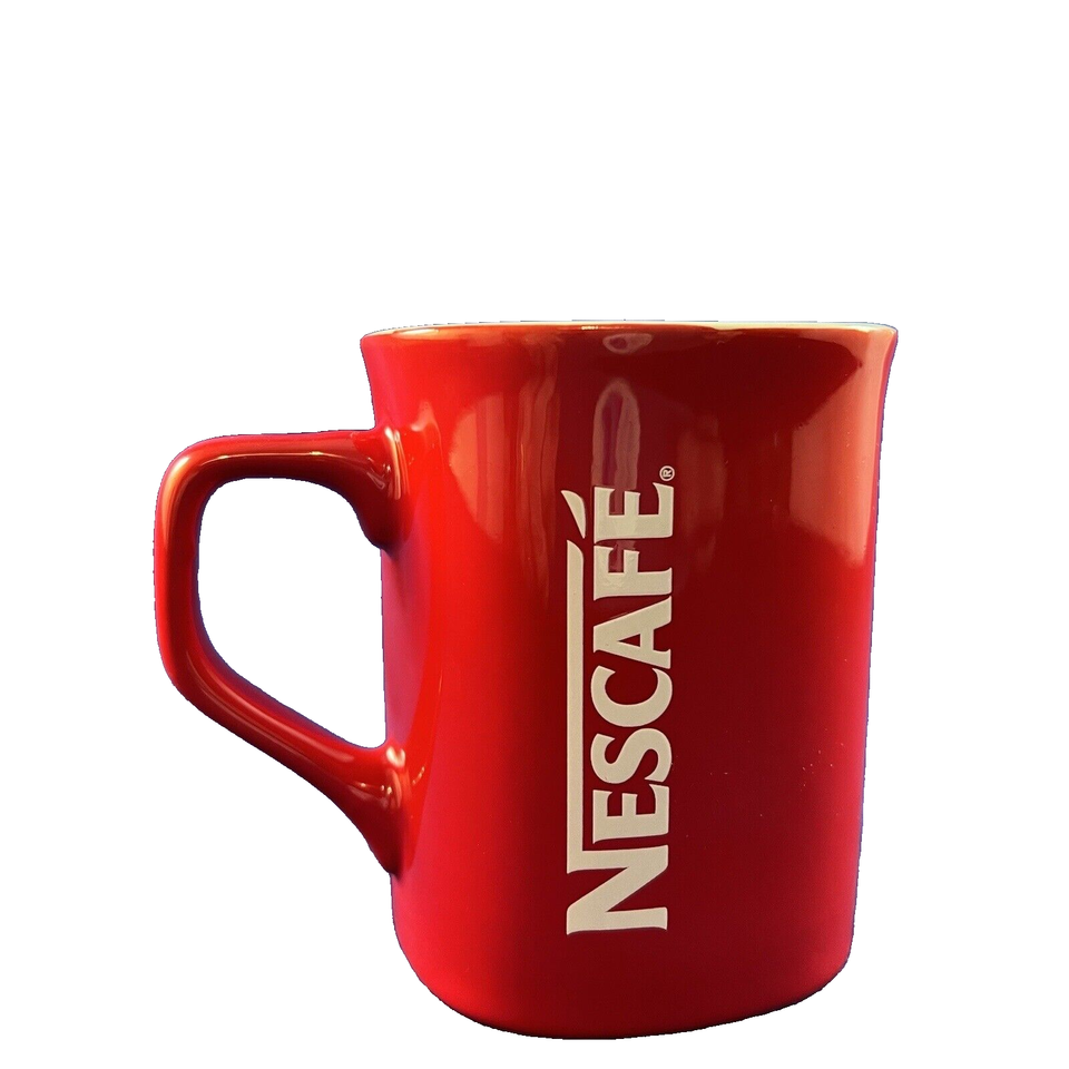 Nescafe Coffee Mug Red 2010 Limited Edition Rounded Edge Square Shape ...