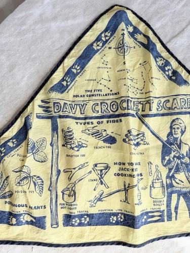 Davy Crockett Boy Scout vintage first aid silk neckerchief scarf | eBay