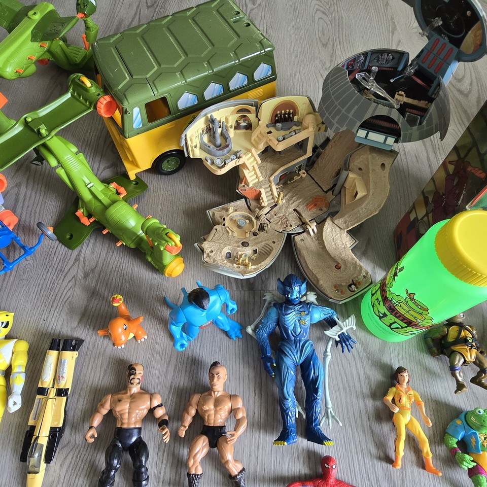 Vintage Toy Lot 70s/80s/90s Action Figures TMNT Battle Beasts Star Wars ...