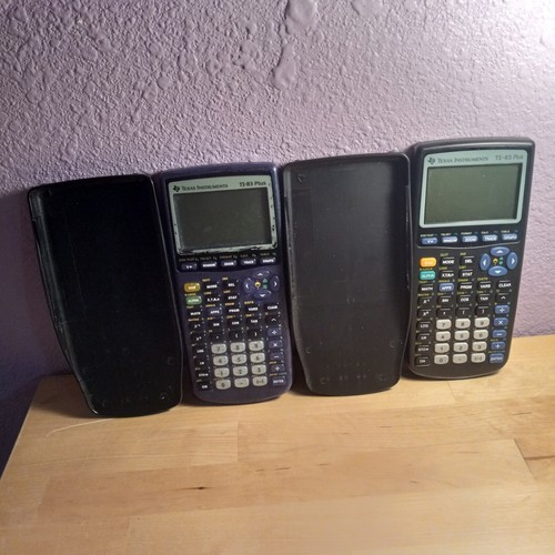 (Pair)Texas Instruments TI-83 Plus Graphing Calculator with Case Cover ...
