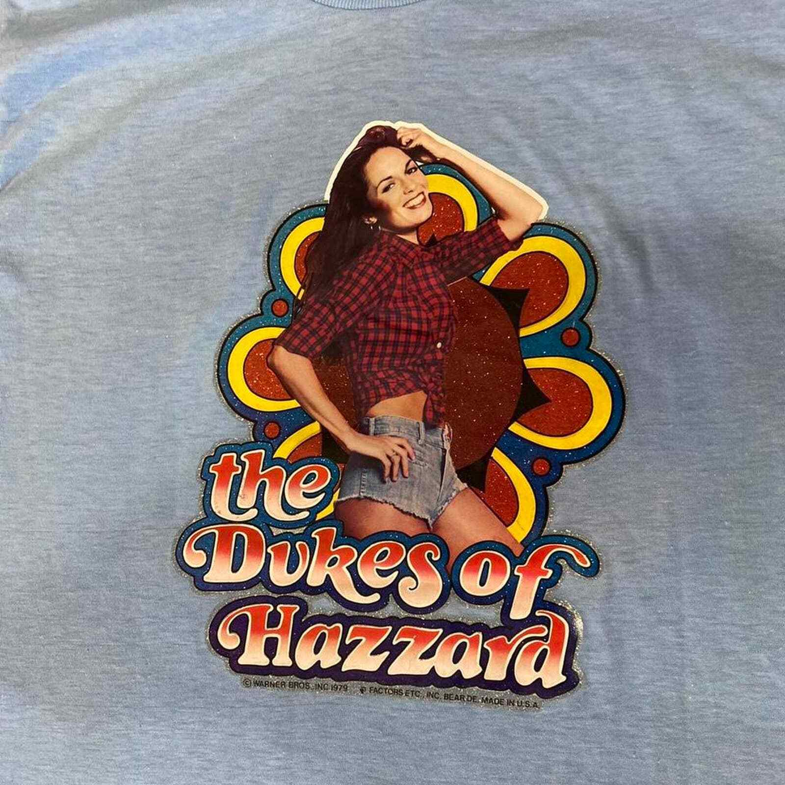 70S DAISY DUKES OF HAZZARD DEV KNIT BLUE SINGLE STITC… - Gem