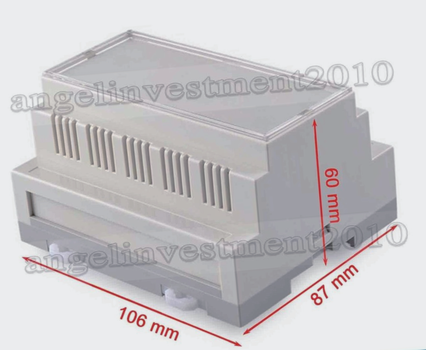 87x106x60mm DIN Rail Project Case PLC Junction Box Plastic Electronics ...