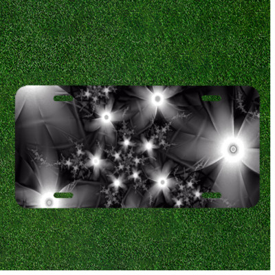 Custom Personalized License Plate Auto Tag With Fancy Silver Flower ...