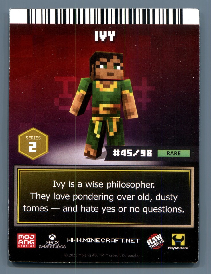 2021 Minecraft Dungeons Arcade Game Card Ivy Skin 45/60 Series 1 Raw ...