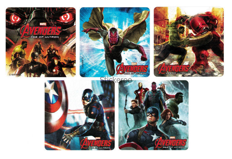 15 The Avengers Age of Ultron Stickers Kid Reward Bday Party Goody Bag ...
