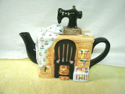 SEWING MACHINE Theme TEAPOT--by Cardinal 1993 | eBay