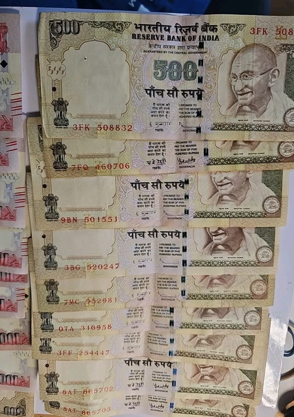 20 x INDIAN Rupee 2009 - 2016 10 x 1000 rupees Banknote & 500 rupees ...