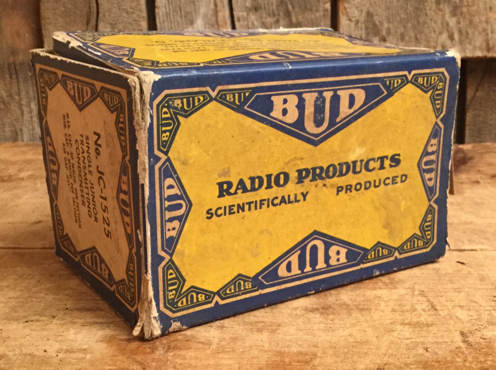 Rustic Early Vintage BUD RADIO PRODUCTS Box Only Hardware Store Display ...
