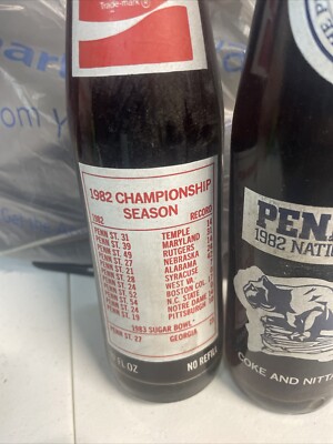 Pair of vintage 1982 national championship Penn State Coke bottles | eBay