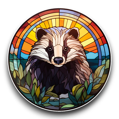 Badger Animal Stained Glass Window Effect Vibrant Vinyl Sticker Decal ...