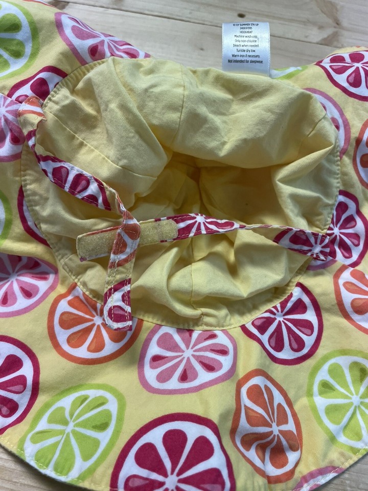 GYMBOREE CITRUS COOLER YELLOW w/ CITRUS SLICE PRINTED SUN HAT 2T 3T ...