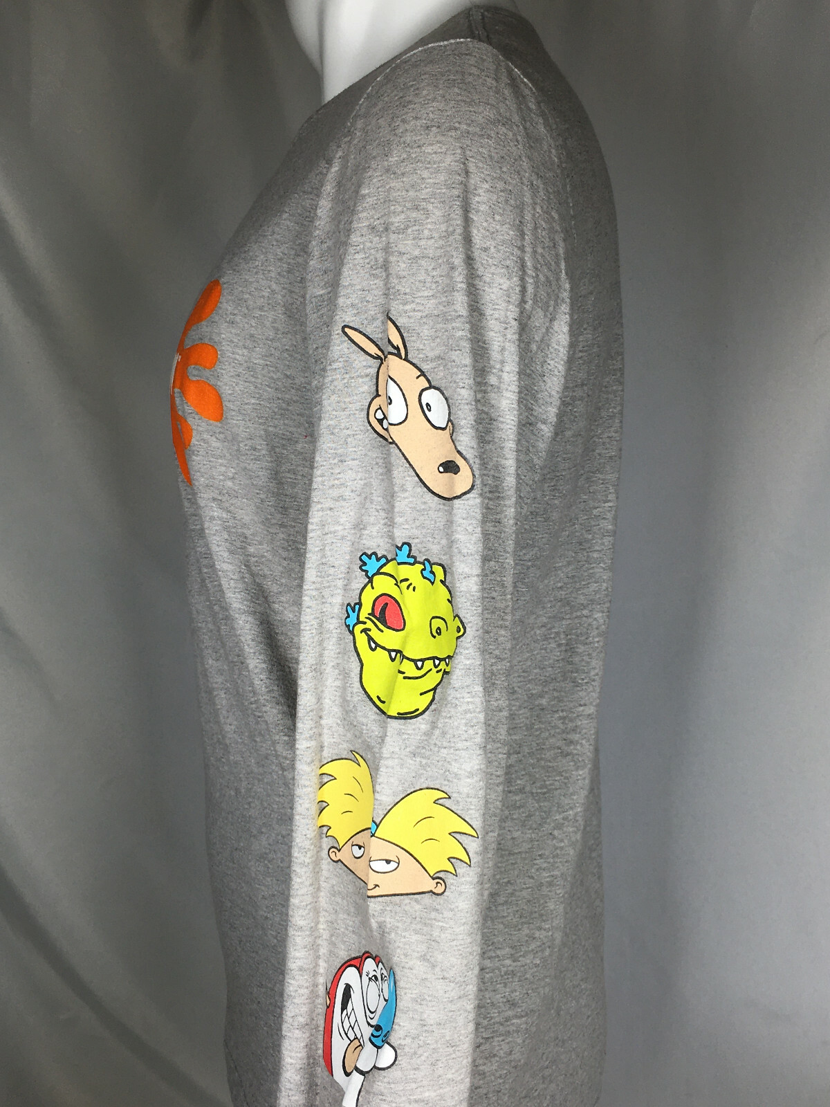 Nickelodeon Splat Logo 90s Cartoons Grey Longsleeve T… - Gem