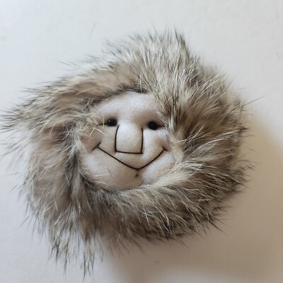 Eskee-Moes Eskimo Fur Face Inuit Native Souvenir Magnet 1980's Made In ...