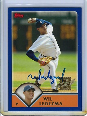 DETROIT TIGERS WIL LEDEZMA 2003 TOPPS TRADED SIGNED CARD # T221 AUTO | eBay