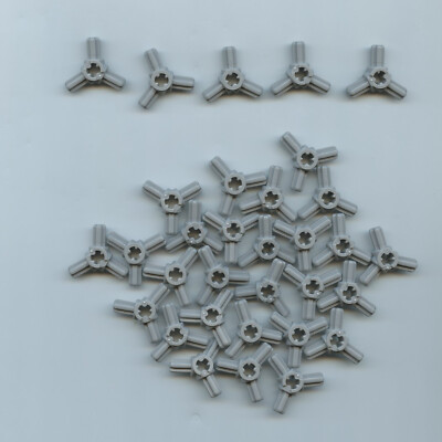 LEGO x 35 Light Bluish Gray Technic, Axle Connector Hub with 3 Axles ...