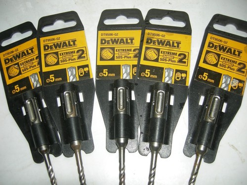 dewalt elu extreme2 sds 5mm x 210mm x5 drill bits d25013 d25123 d25323 ...