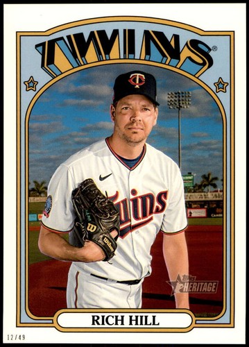 Rich Hill 2021 Topps Heritage 5x7 #437 SP 12/49 Twins | eBay