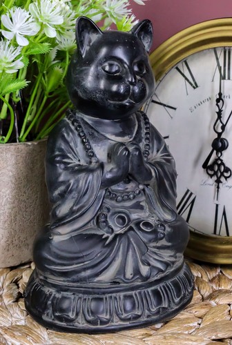 Buddha Cat Statue Meditating Zen Cat Figurine Cat Memorial Or Spiritual ...