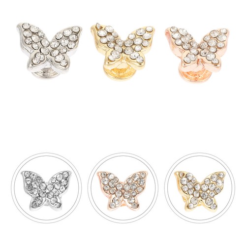 3 Pcs Rhinestone Beaded Watch Bands Connector Exquisite Watchband Nail ...