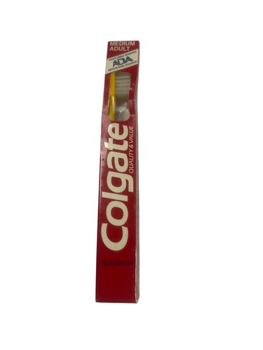 SEALED VTG 1980s Colgate-Palmolive M Bristle Toothbrush Yellow Made In ...