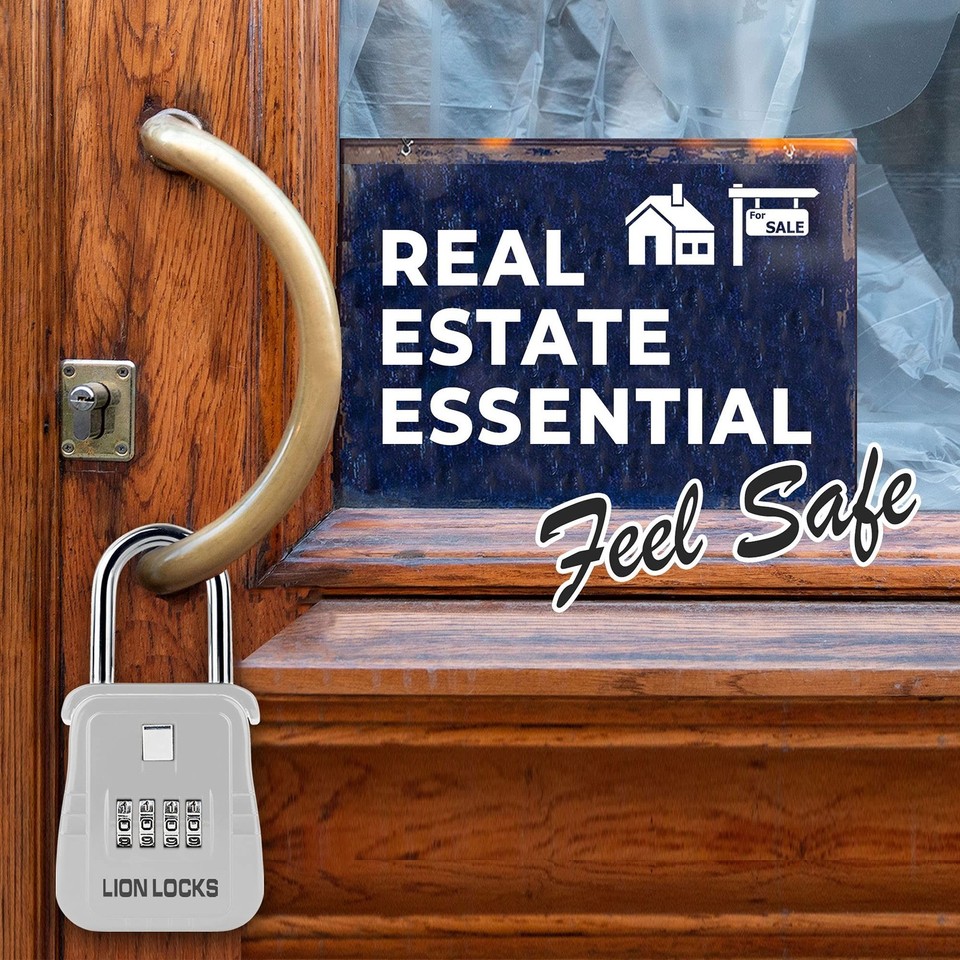 1500 Key Lock Box with Code, Lockbox for Keys Outdoor, Realtor Lock Box ...