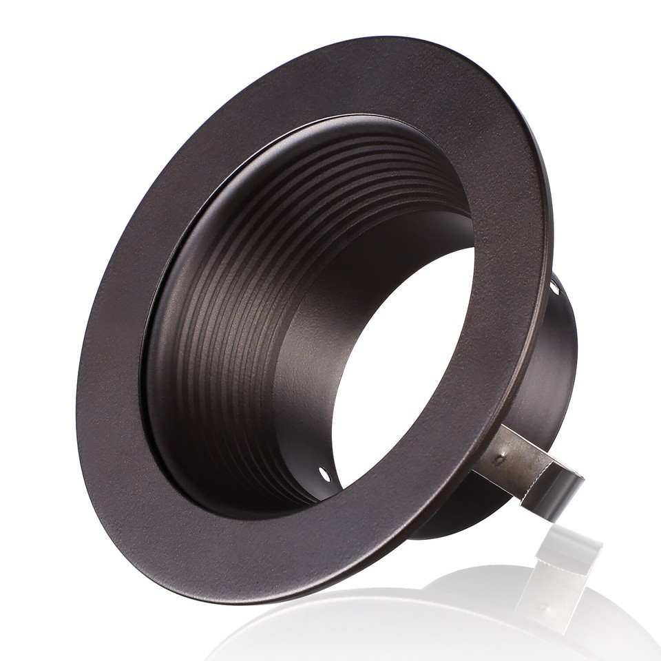 12 Pack 4" Recessed Can Light Trim with Oil Rubbed Bronze Step Baffle ...