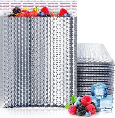 50 Thermal Bubble Mailers 11x15 Insulated Cool Shield Food Grade Padded ...