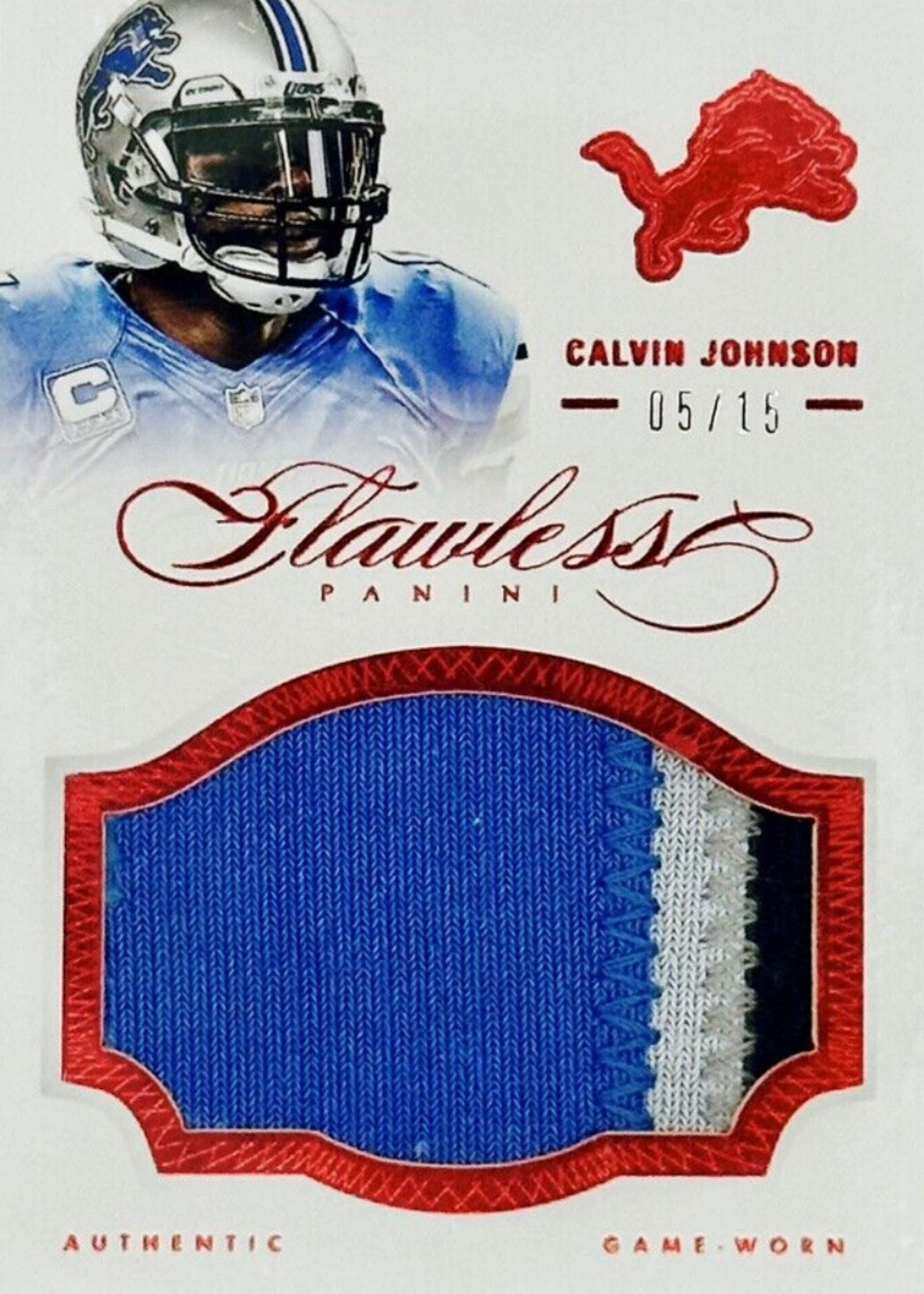2014 Panini Flawless - Patches Ruby #11 Calvin Johnson /15 (MEM) for ...