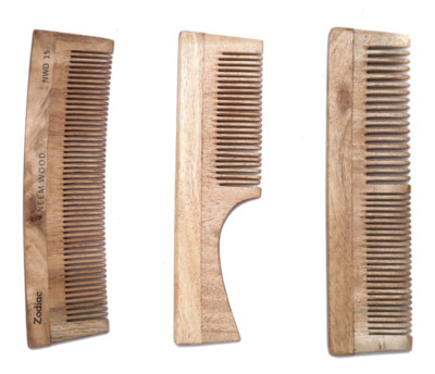 Set of 3 100% Natural Heathy Neem Wood Comb for Hair Growth Anti ...