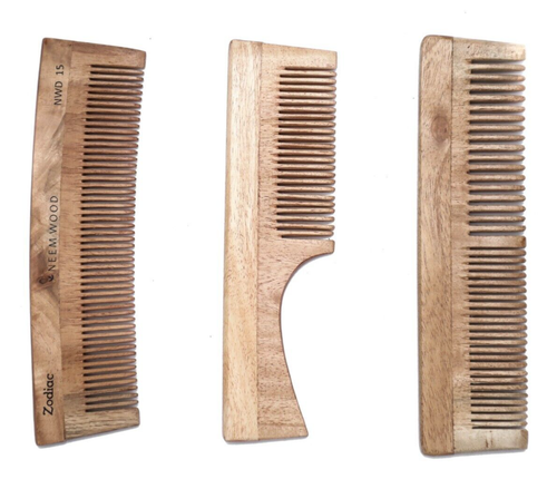 Set of 3 100% Natural Heathy Neem Wood Comb for Hair Growth Anti ...