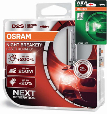 Osram D2S 12/24V 35W Xenarc Night Breaker Laser +200% 2Stk W5W Ll ...