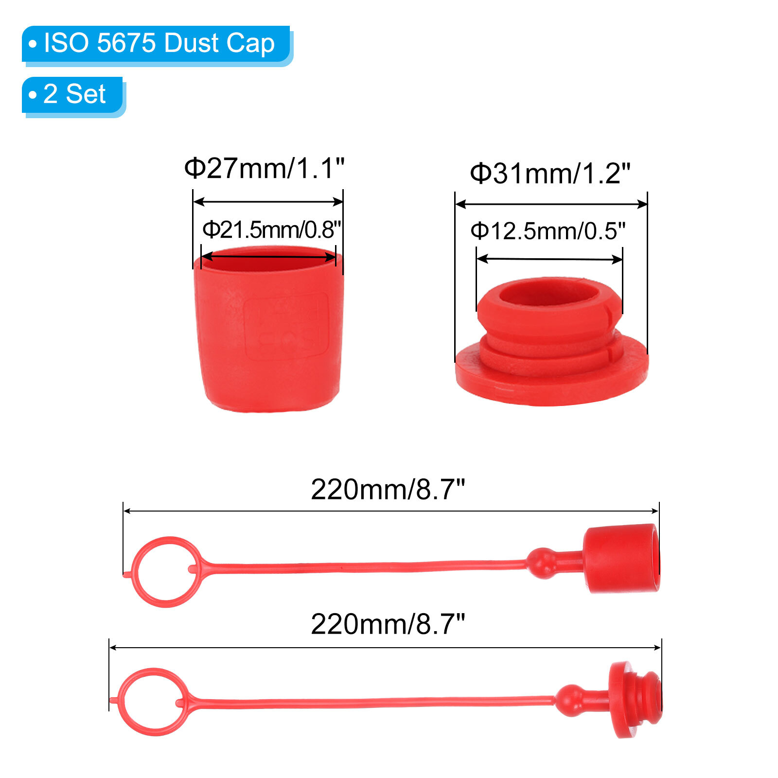 Tractor Cover A 1/4 Hydraulic Quick Coupler Male Dust Cap And Female ...